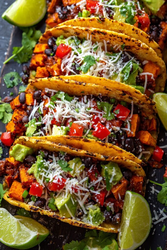 Deliciosos Tacos de batata y frijoles negros que debes probar hoy